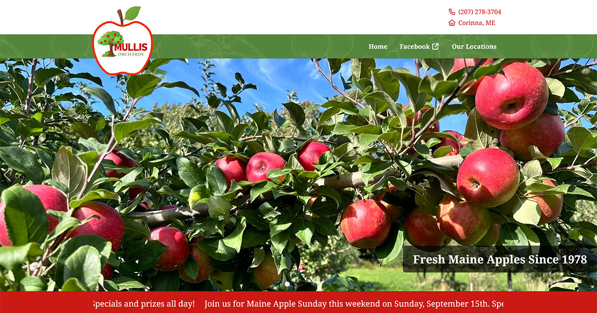 Mullis Orchards, Maine Apple Stand, Pick Your Own Apple Orchard ...
